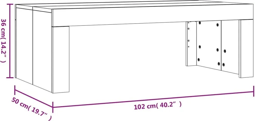 vidaXL Konferenční stolek 102x50x36 cm kompozitní dřevo [823370] Barva: Bílá