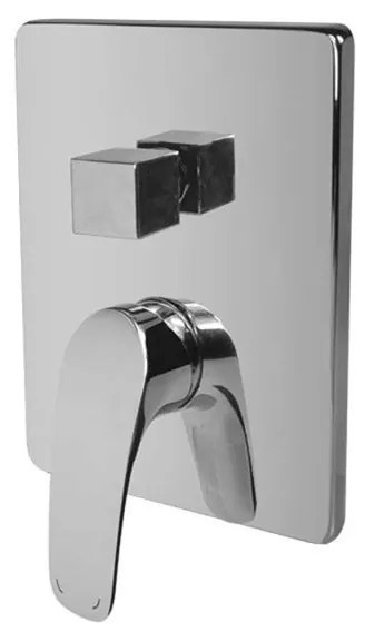 Mereo, Sprchová podomítková baterie s trojcestným přepínačem, Eve, Mbox, hranatý kryt, chrom CBV60157C