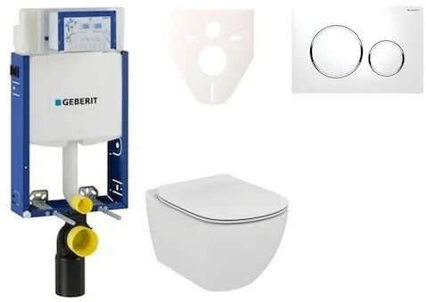 Cenově zvýhodněný závěsný WC set Geberit k zazdění + WC Ideal Standard Tesi 110.302.00.5NF4