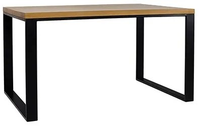 Drewmax Jídelní stůl ST373 S200, šířka desky: 4cm, masivní dub bílá lesklá   dub přírodní