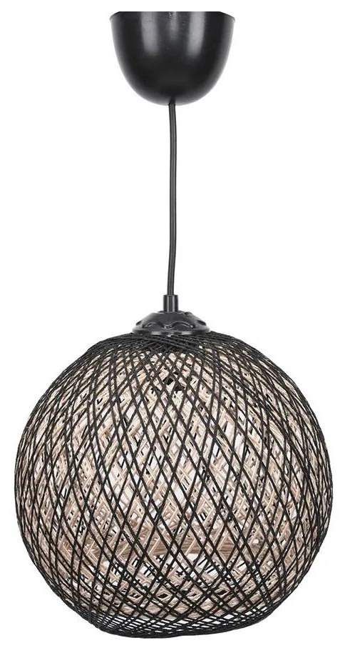 Asir Lustr na lanku JUTE 1xE27/60W/230V černá AS0356