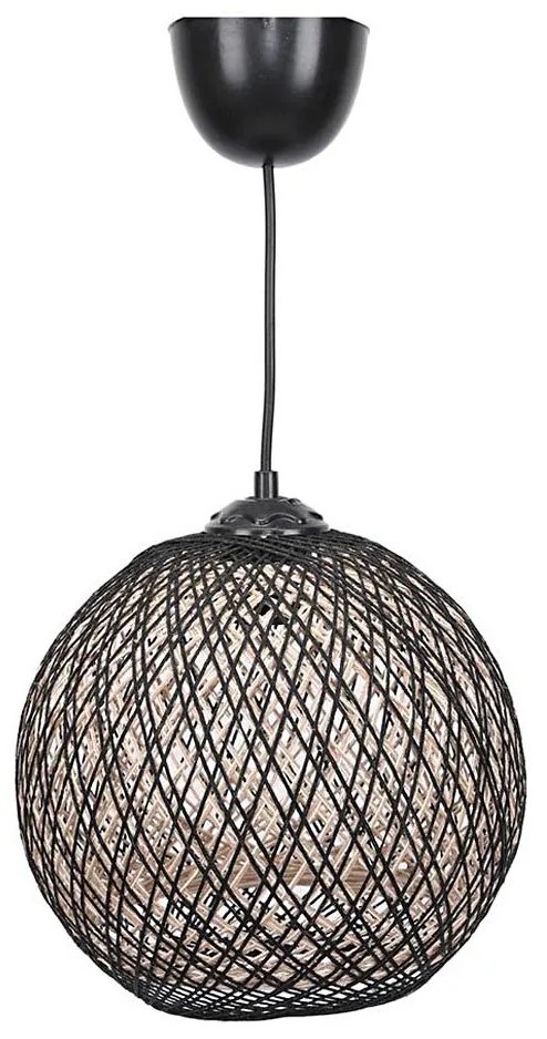 Lustr na lanku JUTE 1xE27/60W/230V černá