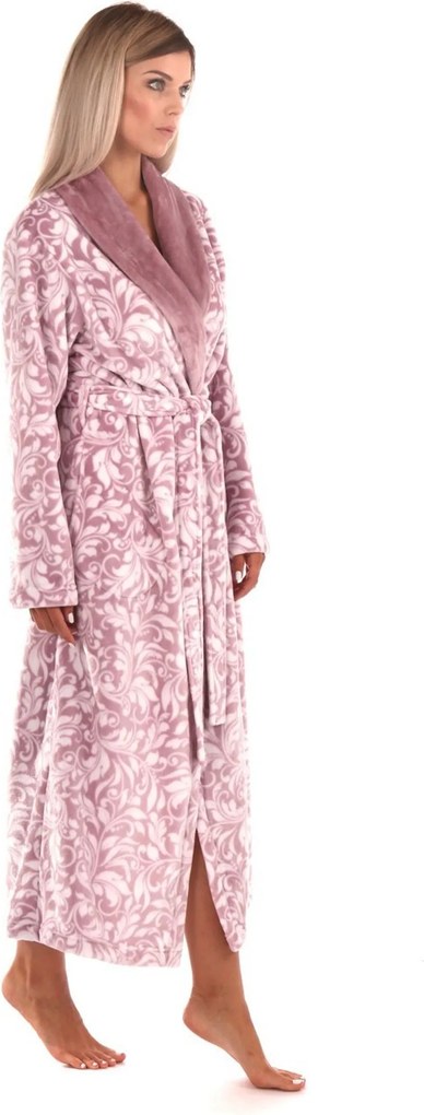 Flora Mauve Mist - Dámský Župan s Límcem - Model 25 56 4303 - XXL