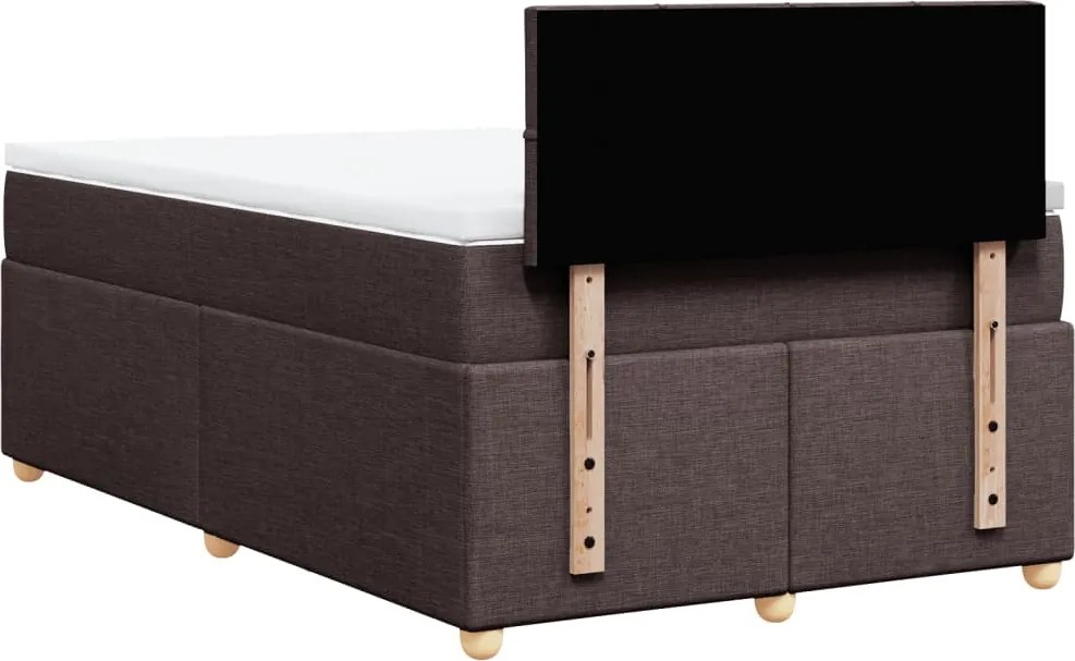 Box spring postel s matrací tmavě hnědá 120x200 cm textil 3286650
