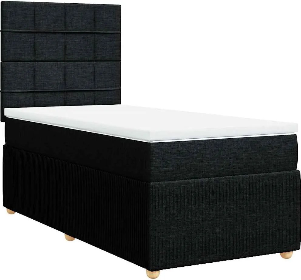 Box spring postel s matrací černá 100 x 200 cm textil 3291969