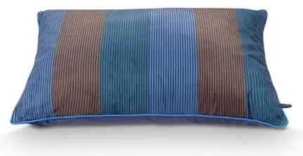 Pip Studio sametový dekorační polštář Multi Stripe 50x70 cm, modrý