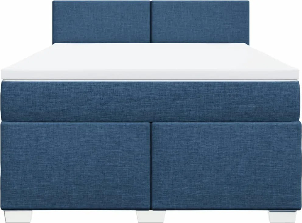Box spring postel s matrací modrá 160x200 cm textil 3285938