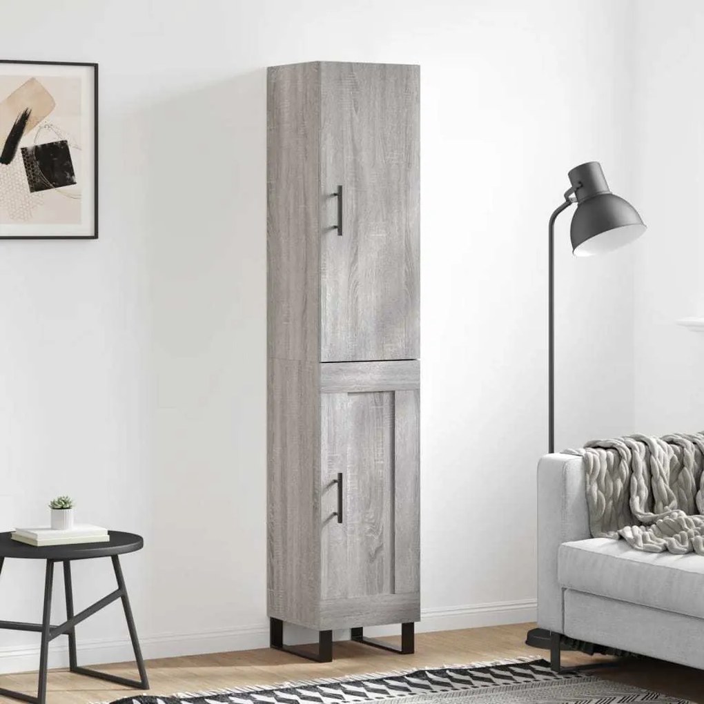 vidaXL Skříň highboard 34,5 x 34 x 180 cm kompozitní dřevo [3199129] Barva: kouřový dub