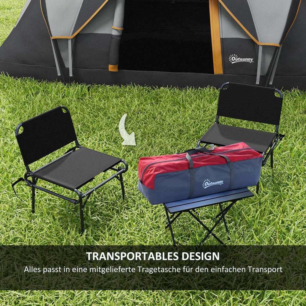 Kempinkový stan pro 5-6 osob, rodinný stan, přenosná taška, 4,55x2,2x1,8m, světle šedý/černý