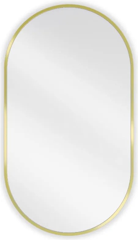 Mexen Loft oválné koupelnové zrcadlo 80 x 45 cm, zlatý rám - 9851-080-045-000-50