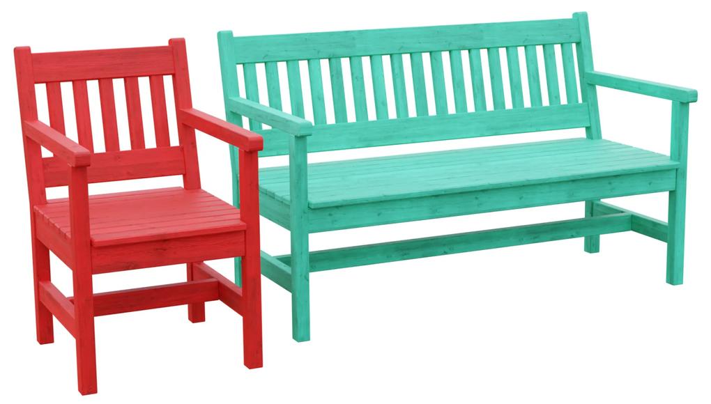 Zahradní lavice RADOST 190x50x45/90 - různé barvy