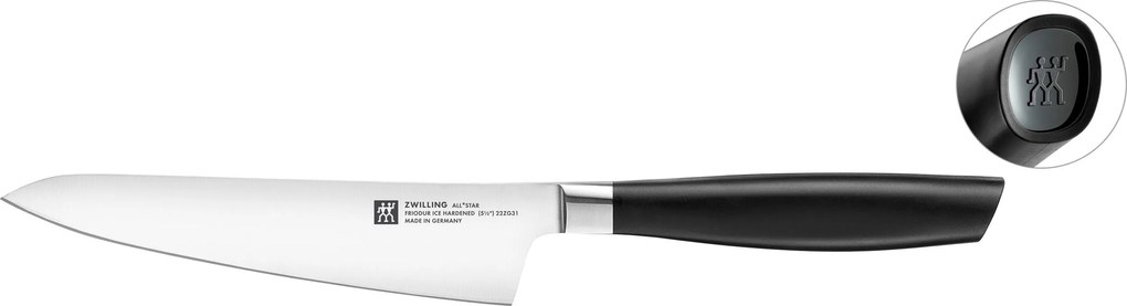 Šéfkuchařův nůž All Star kompaktní 14 cm černý