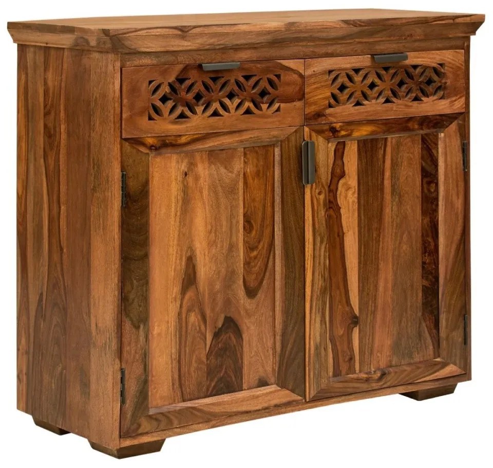 Massive home | Dvoudveřová komoda z palisandrového dřeva se 2 zásuvkami Massive Home Rosie Palisandr Only Stain