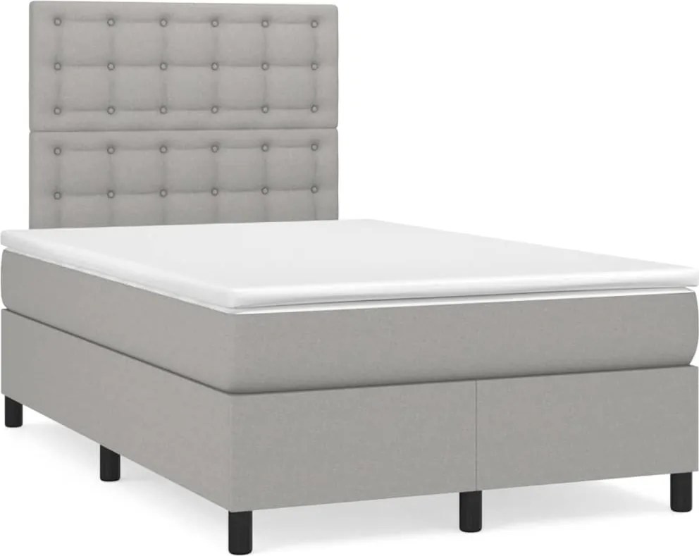 Box spring postel s matrací světle šedá 120 x 200 cm textil 3142081