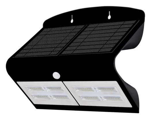 Immax venkovní solární LED osvětlení s čidlem, 6,8W, 4000-4500K, IP65, černé (08430L)