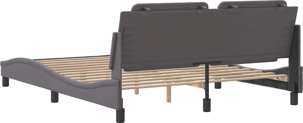 Rám postele bez matrace Zadar šedý 160x200 cm umělá kůže 3208194