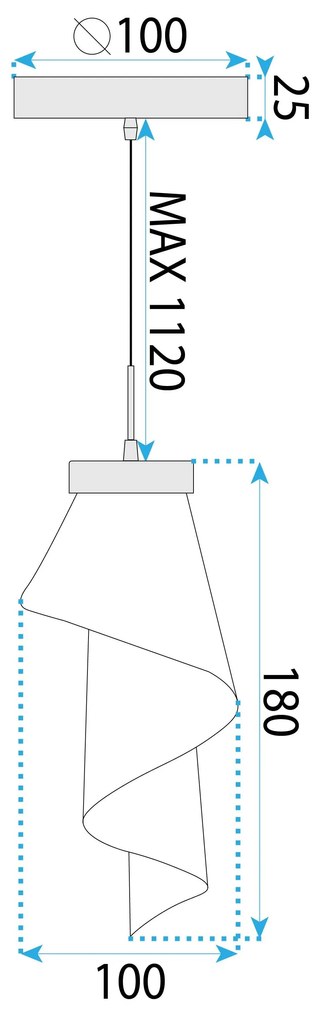 Toolight Toolight, LED závěsné svítidlo, 10W, 4000K, 467lm, APP1765-1CP, růžové zlato, OSW-09309
