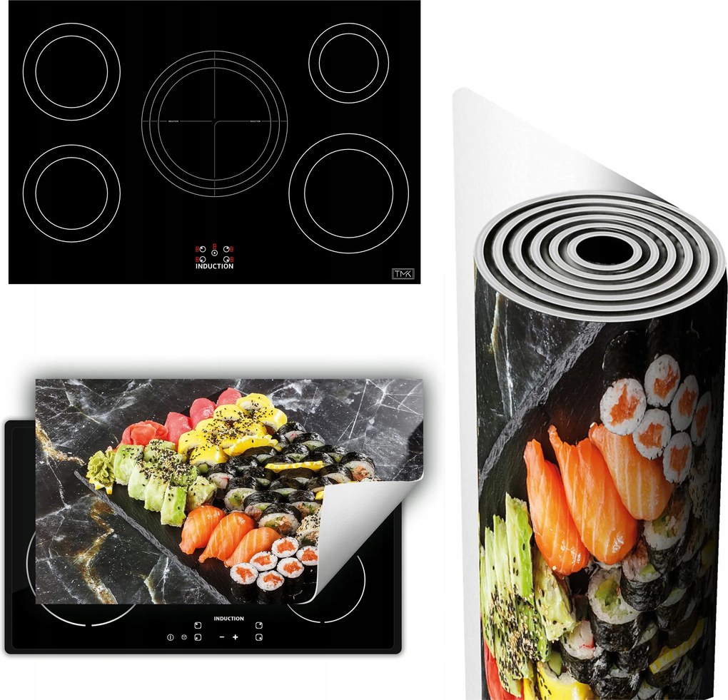 Vinylová Podložka Na Ochranu Kuchyňské Desky 90x52 sushi mramor