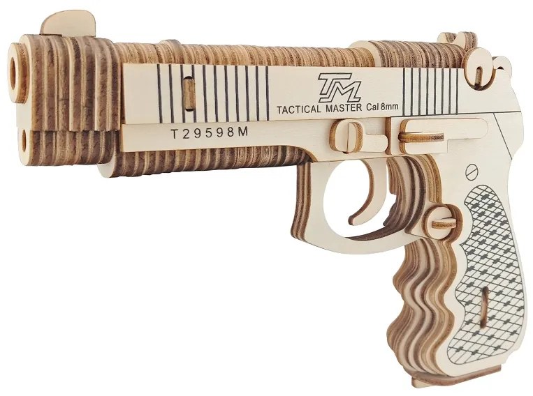Woodcraft Dřevěné 3D puzzle Pistole M92F
