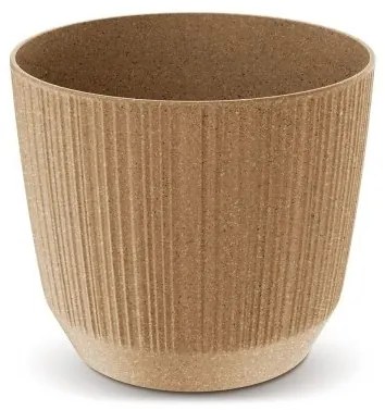 PROSPERPLAST Květináč - RYFO Eco Wood Průměr: 16,8 cm, Barva: naturo