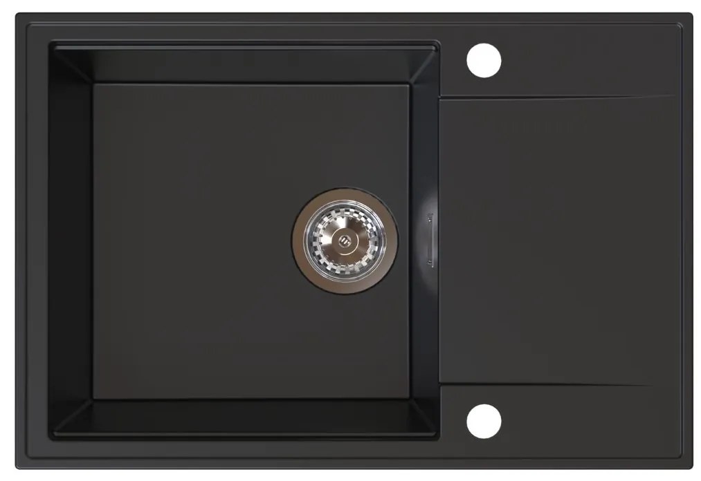 Sink Quality Sink55, kuchyňský granitový dřez 680x460x215 mm, černá, SKQ-SINK.C.1KDO