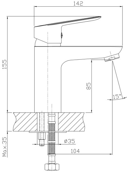 Aqualine - Umyvadlová baterie LOTTA lesklý chrom