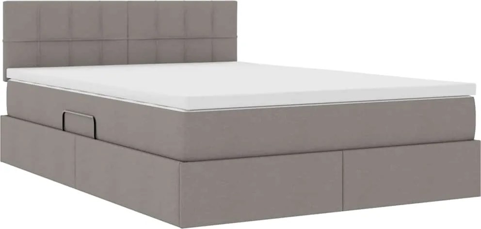 Postel s úložným prostorem a matrací Taupe 120 x 200 cm Samet 3370515
