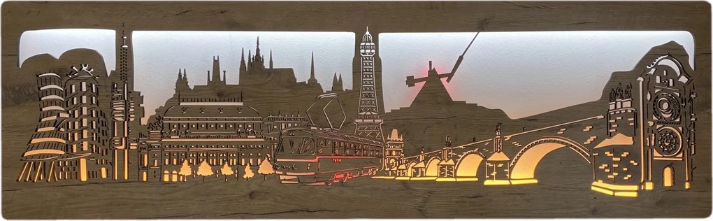 Li-Go "Praha" světelný obraz 230V 130x40 cm provedení povrchu: bílá