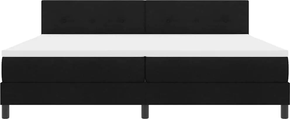 Postel s boxspringem s čelo Černý 200 x 200 cm textil 3338715
