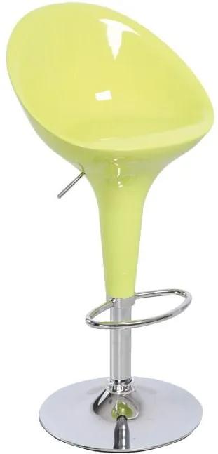 Barová židle ALBA NOVA  | plast zelená, chrom
