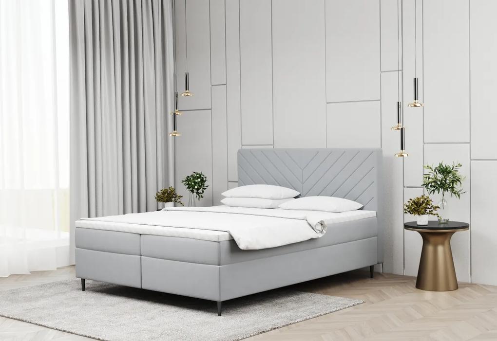 Čalouněná postel boxspring BALTIC + topper, 180x200, matt velvet 83