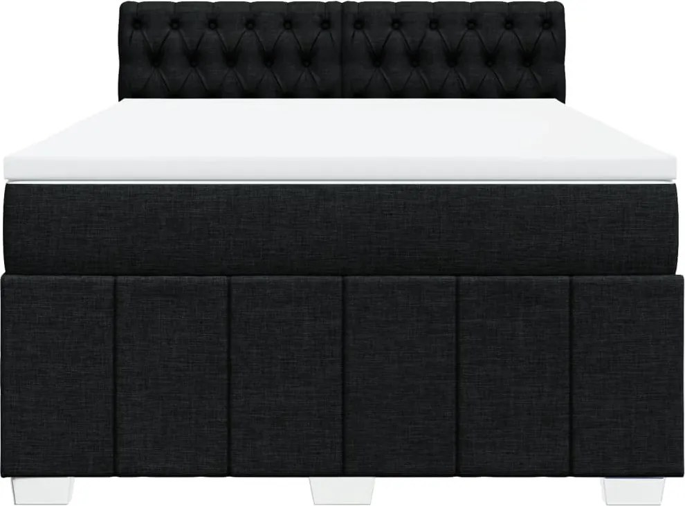 Box spring postel s matrací černá 140x200 cm textil 3289400