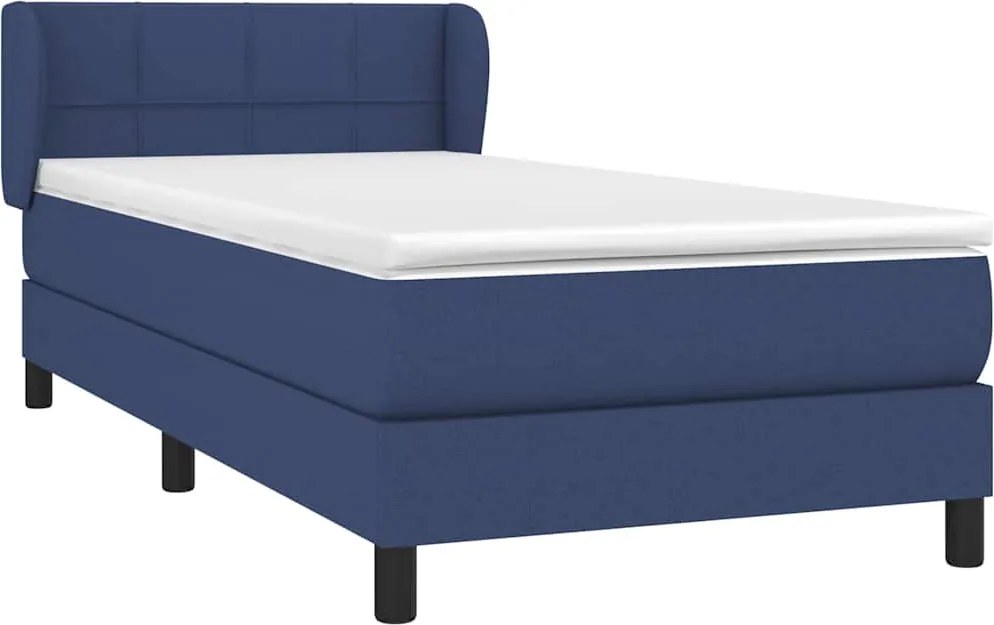 Box spring postel s matrací modrá 90x200 cm textil 3126219