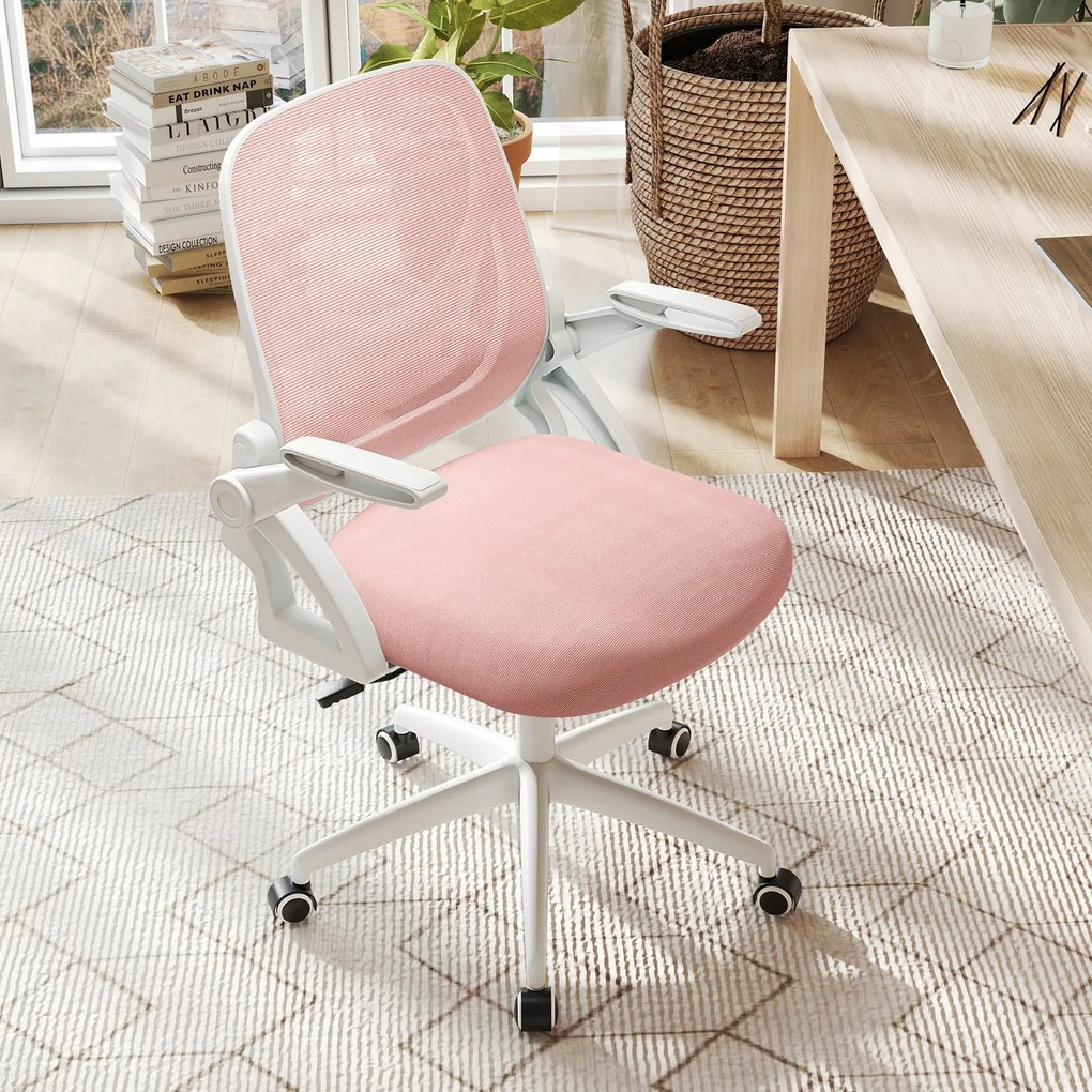 Costway Ergonomická kancelářská židle se sklopnými područkami a houpacím stolem