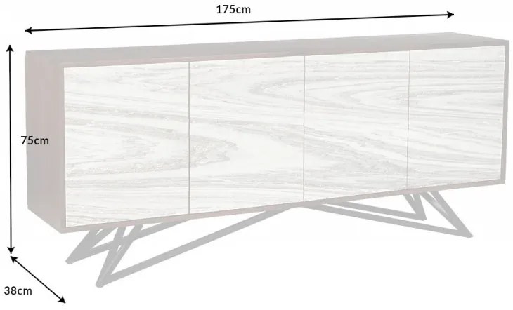 Bílá dřevěná komoda Mountain Soul 175 cm