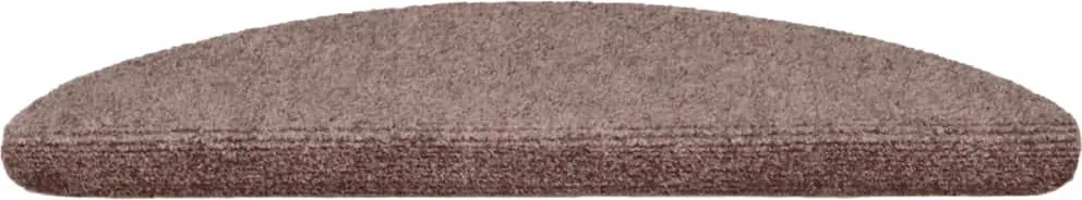 Schodové rohože samolepicí 15 ks 56 x 17 x 3 cm světle hnědé, půlkulaté 132690