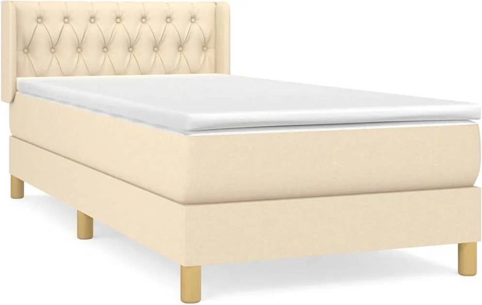 Box spring postel s matrací krémová 100 x 200 cm textil 3130494