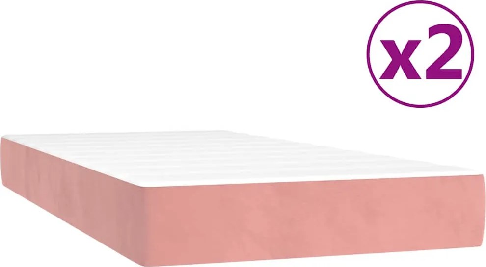 Box spring postel s matrací růžová 200x200 cm samet 3144704