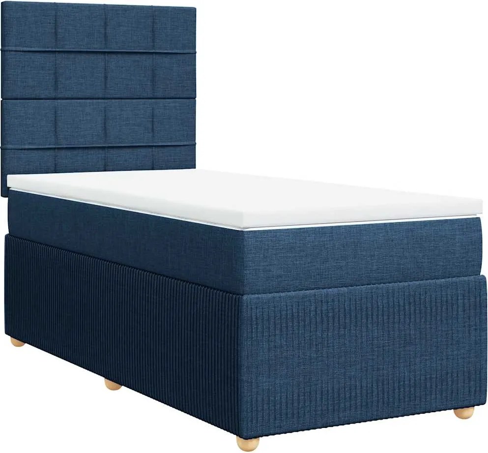 Box spring postel s matrací modrá 80x200 cm textil 3291889