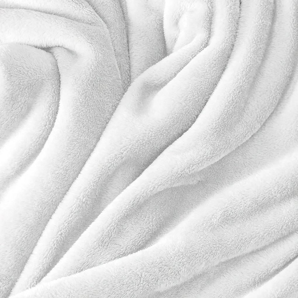 TipTrade deka z mikroplyše CORAL FLEECE jednobarevná UNI BÍLÁ, 150x200cm