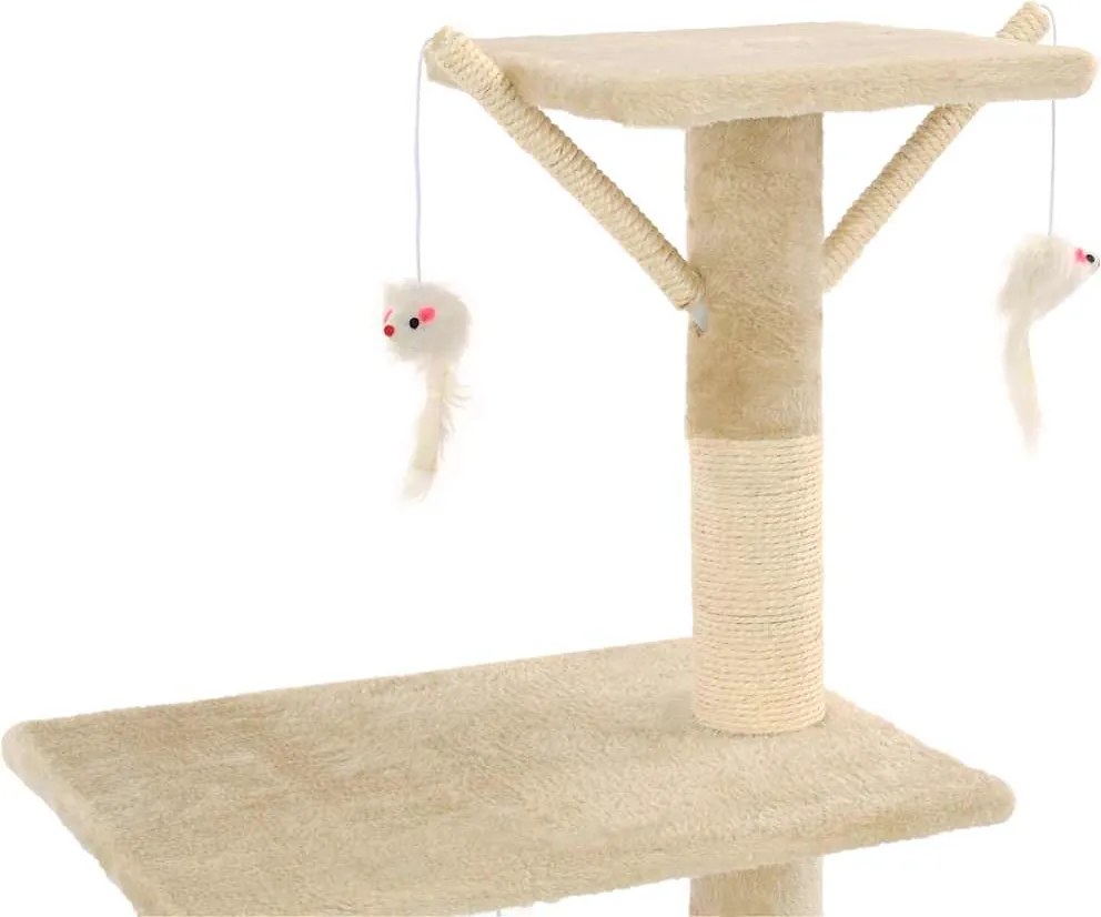 Škrabadlo pro kočky se sisalovými sloupky 138 cm béžové 170580