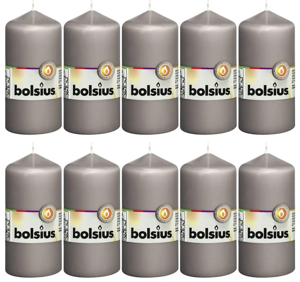 Bolsius Válcové svíčky 10 ks 120 x 58 mm teple šedé - Default Title