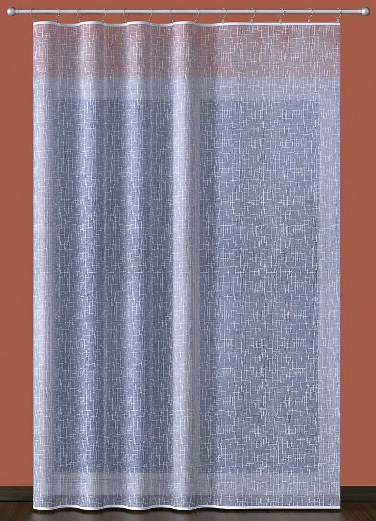 Olzatex žakárová záclona MIRKA 2, cik cak pršíčko, s olůvkem, bílá, výška 130cm (v metráži)