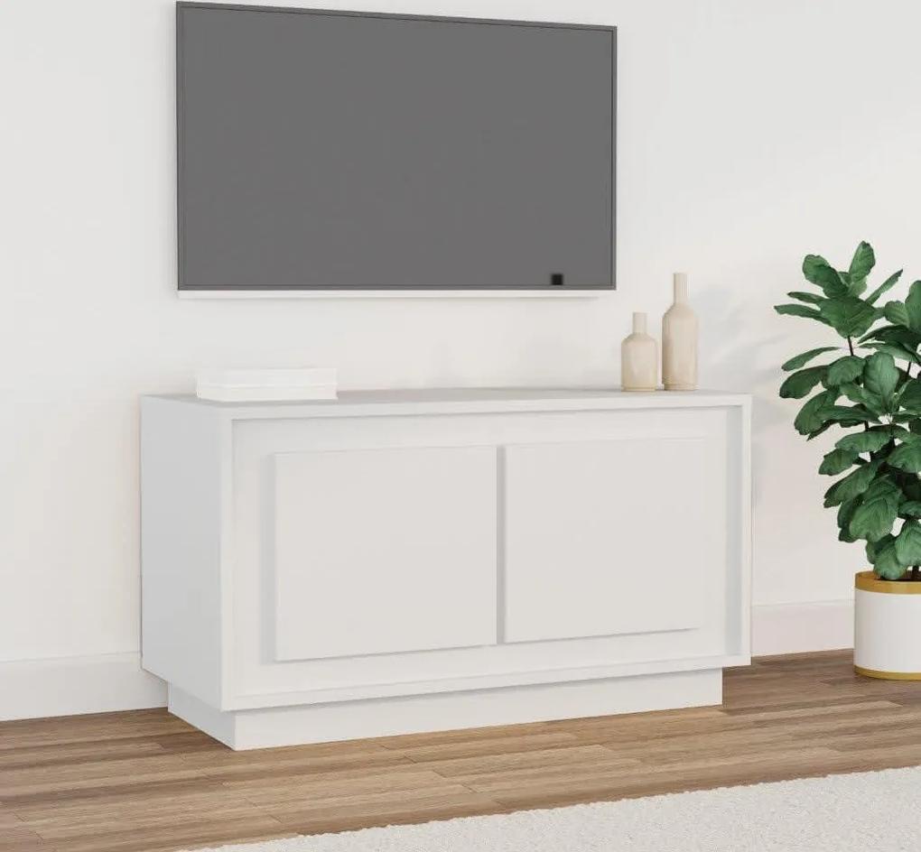 vidaXL TV skříňka 80x35x45 cm kompozitní dřevo [819857] Barva: bílá s vysokým leskem