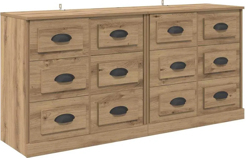 Konzole 2 ks Artisanový dub 70 x 35,5 x 67,5 cm 3402666