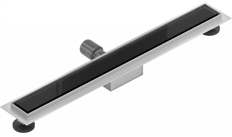 Mexen Flat MGB lineární odtok 70 cm, Černé sklo - 1026070-15