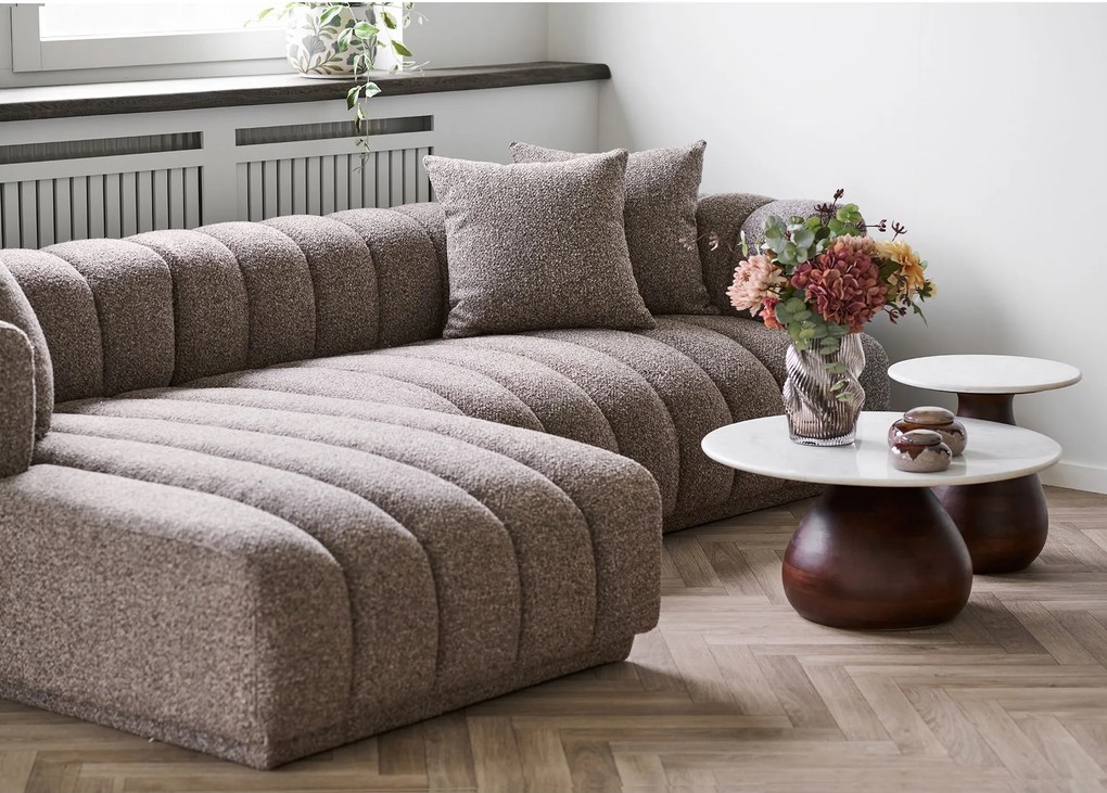 House Nordic Levá rohová pohovka AURORA hnědá 293cm 1301358