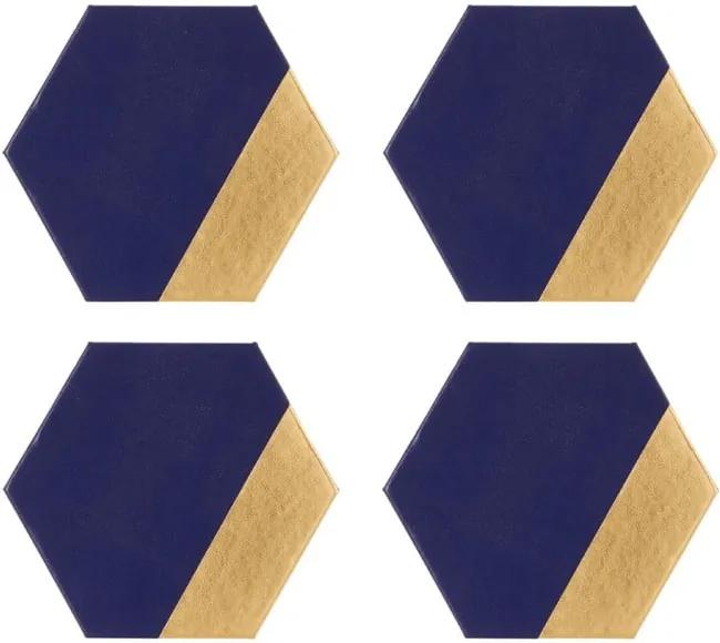 Sada 4 koženkových podtácků Premier Housewares Navy, 10 x 11 cm