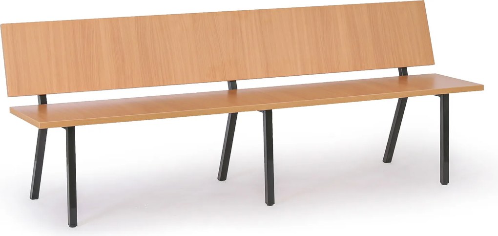 Dřevěná lavice do čekárny s kovovou podnoží, délka 2000 mm, buk