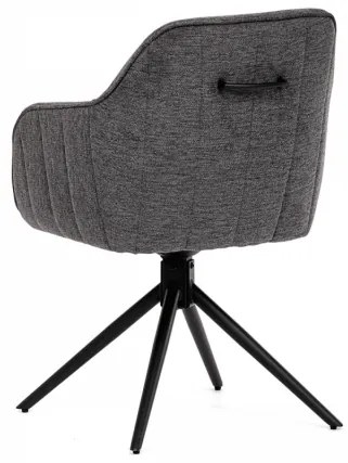 Jídelní konferenční židle tmavě šedá černé kovové nohy otočný mechanismus HC-536 GREY2